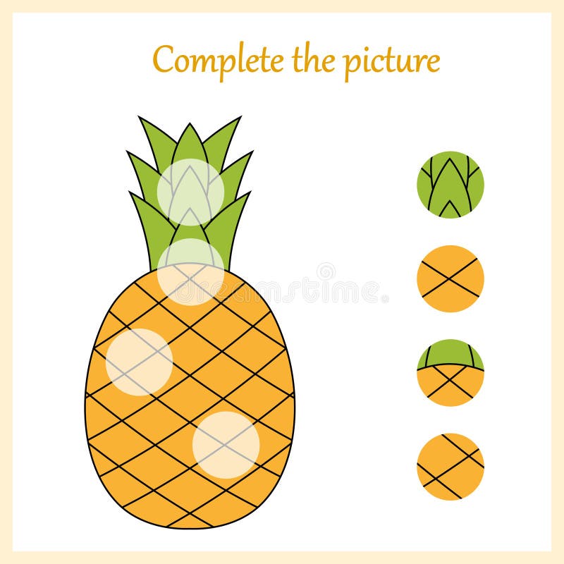 Worksheet for Kids. Complete the Picture, Game for Children Stock ...