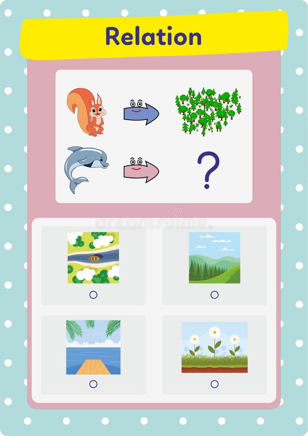 Relation things for kids. stock vector. Illustration of skills - 246264035