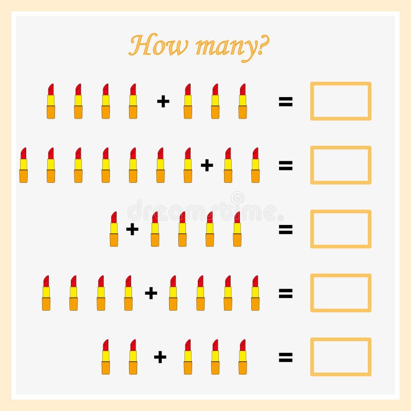 Mathematical Puzzle Game. Learning Mathematics, Worksheet for Preschool ...