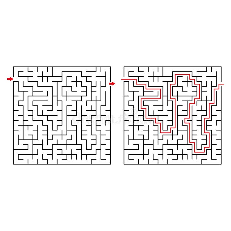 Worksheet. Maze Labyrinth with Entry and Exit Stock Vector ...