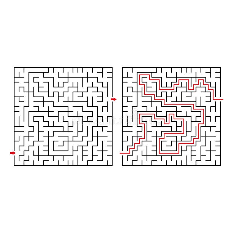 Worksheet. Maze Labyrinth with Entry and Exit Stock Vector ...
