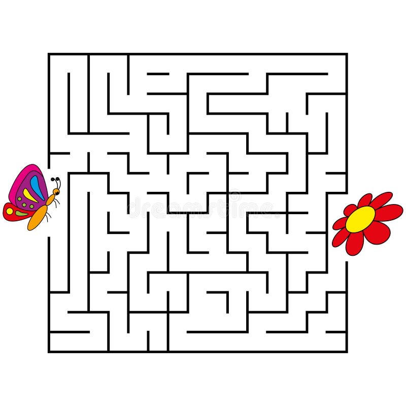 Worksheet. Maze Labyrinth with Entry and Exit Stock Vector ...