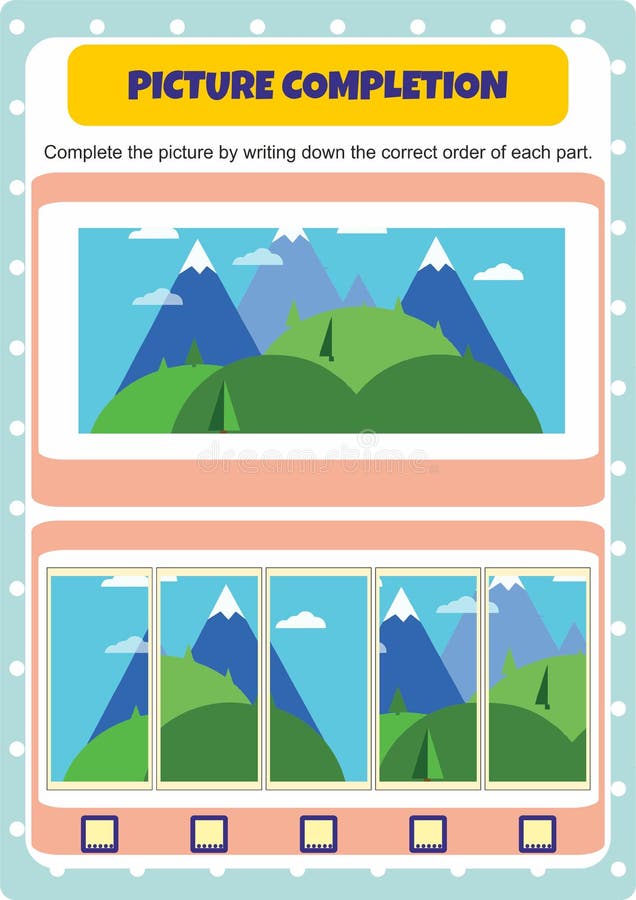Activity To Complete the Missing Parts in the Picture Stock ...