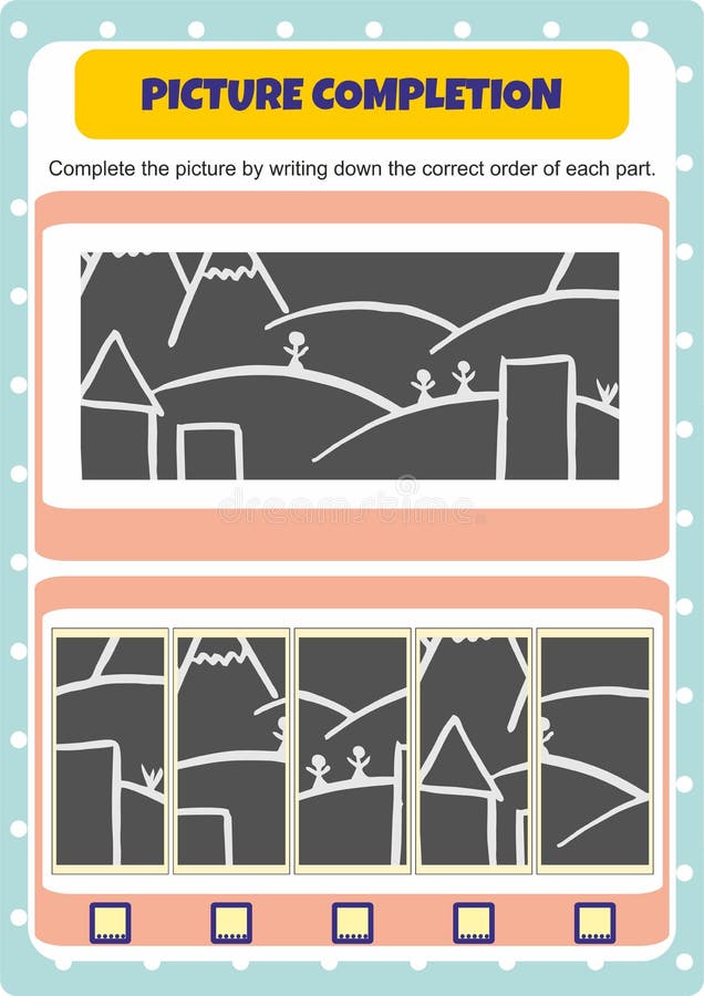 Activity To Complete the Missing Parts in the Picture Stock Image ... Activity To Complete the Missing Parts in the Picture Stock Image ...