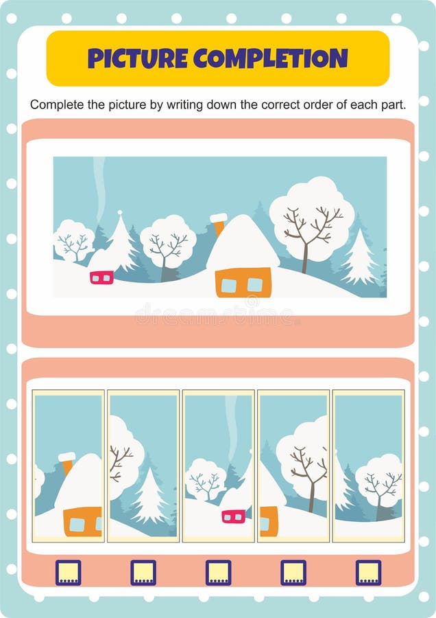 Activity To Complete the Missing Parts in the Picture Stock ...