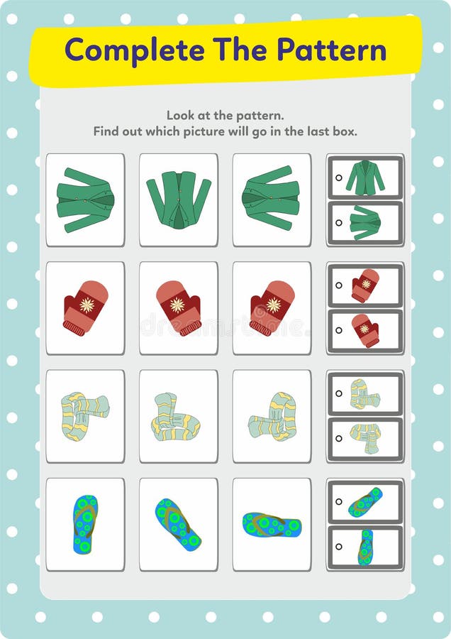 This Worksheet is a Pattern Completion Activity. Stock Illustration ...