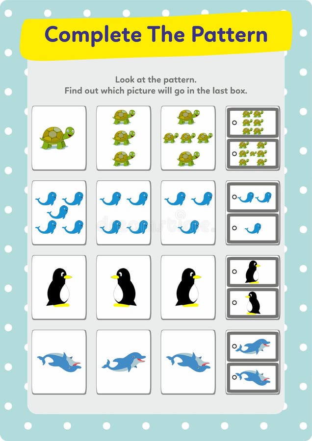 This Worksheet is a Pattern Completion Activity. Stock Illustration ...