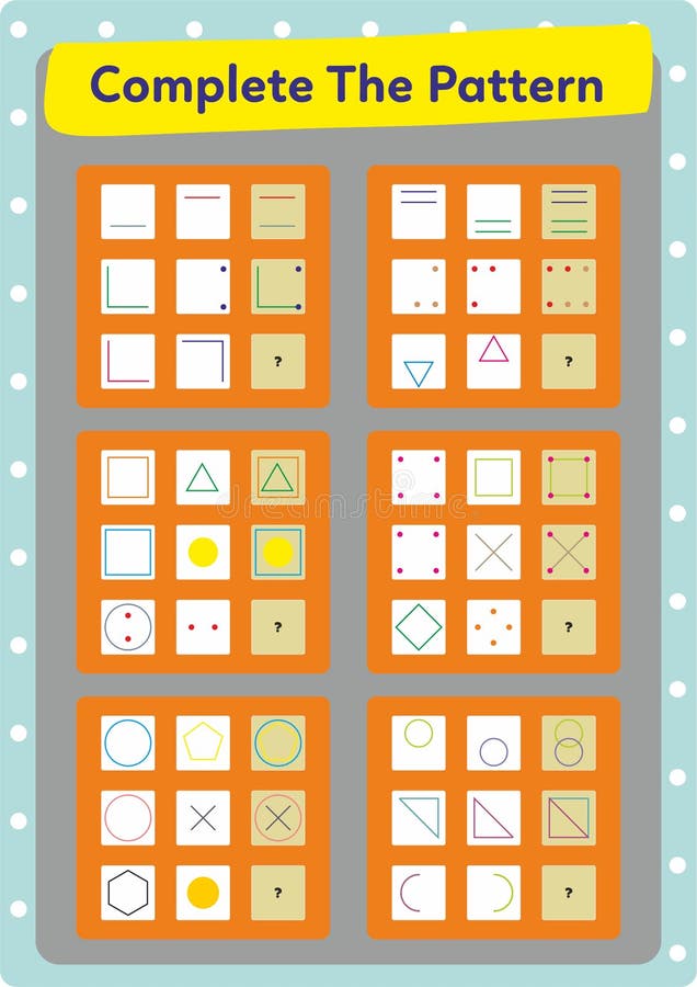 Pattern Activity for Kids and Family. Stock Illustration - Illustration ...