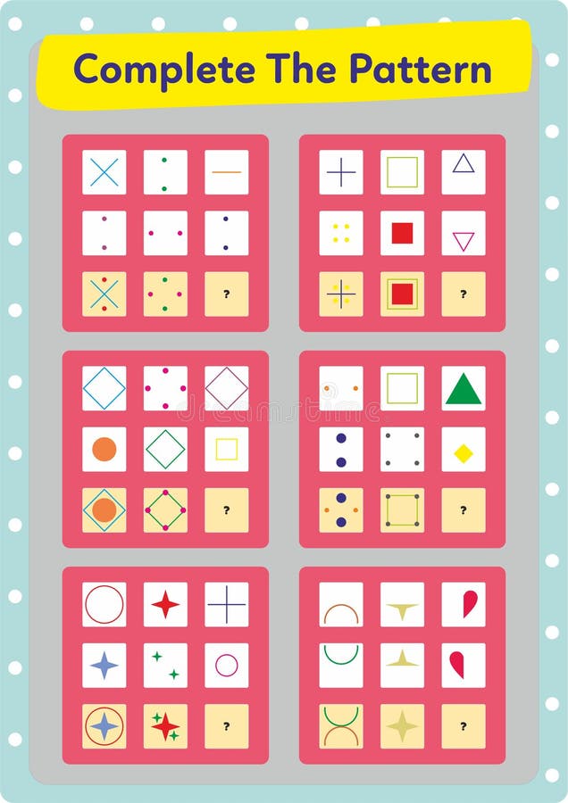 Pattern Activity for Kids and Family. Stock Illustration - Illustration ...