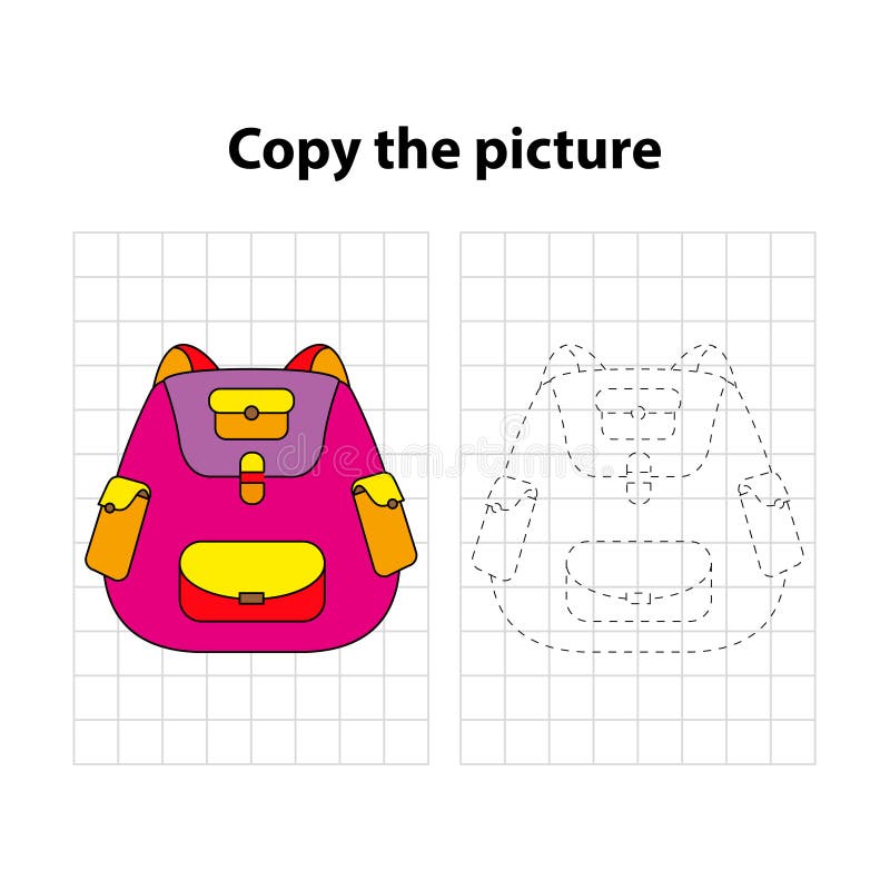Worksheet for Kids. Copy the Picture, Game for Children Stock Vector ...