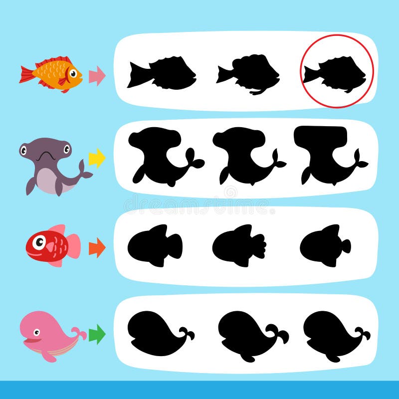 Shark Matching Game Vector Design Stock Illustrations – 13 Shark ...