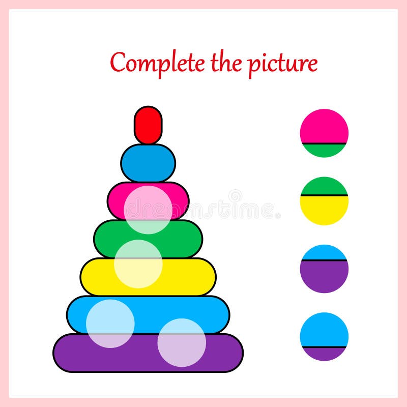 Visual Logic Puzzle: Puzzle Game for Kids. Worksheet for Children Stock ...