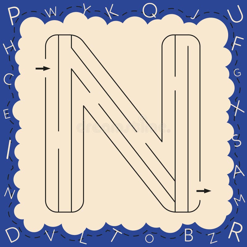 Maze Letter N Stock Illustrations – 57 Maze Letter N Stock ...