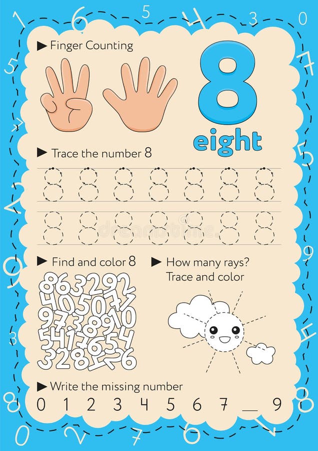 Worksheets for Learning Numbers. Learning and Activity for Kids. Number ...
