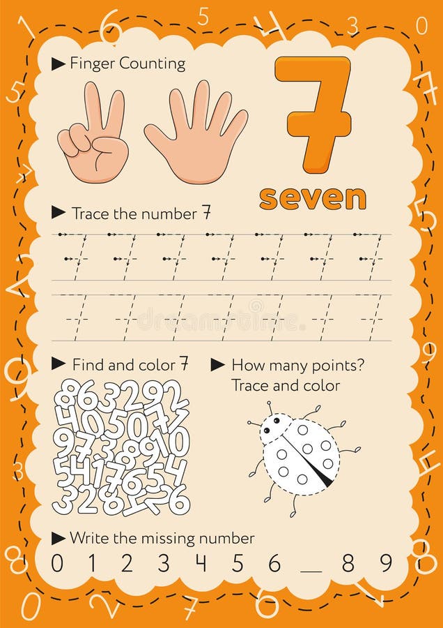 Worksheets for Learning Numbers. Learning and Activity for Kids. Number ...
