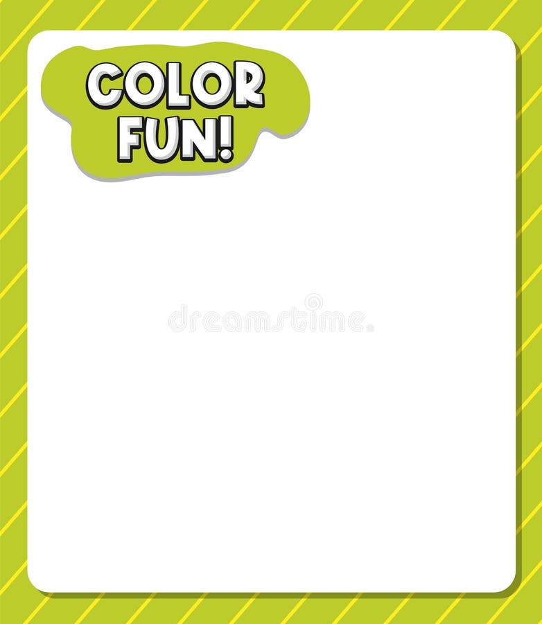 Worksheets Template with Color Fun! Text Stock Vector - Illustration of ...