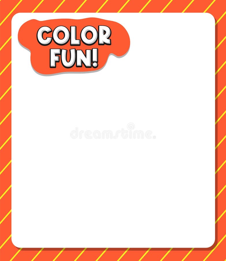 Worksheets Template with Color Fun! Text Stock Vector - Illustration of ...