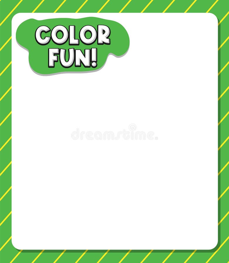 Worksheets Template with Color Fun! Text Stock Vector - Illustration of ...
