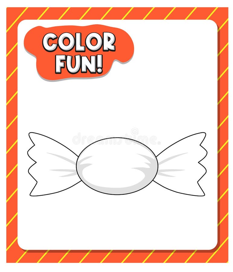 Worksheets Template with Color Fun! Text and Toffee Outline Stock ...