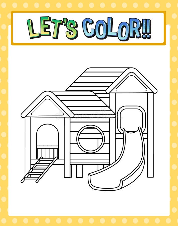 Worksheets Template with Lets Color Text and Playground Slide Outline ...