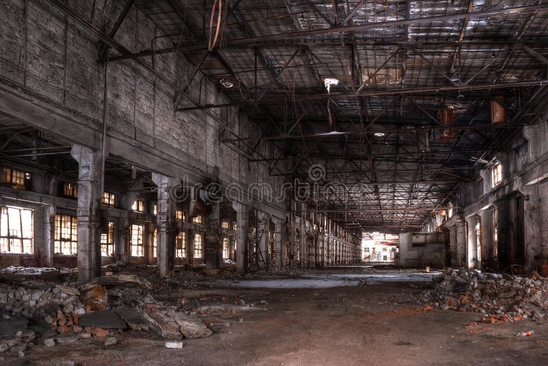 Workshop of Abandoned Factory Stock Image - Image of ramshackle ...