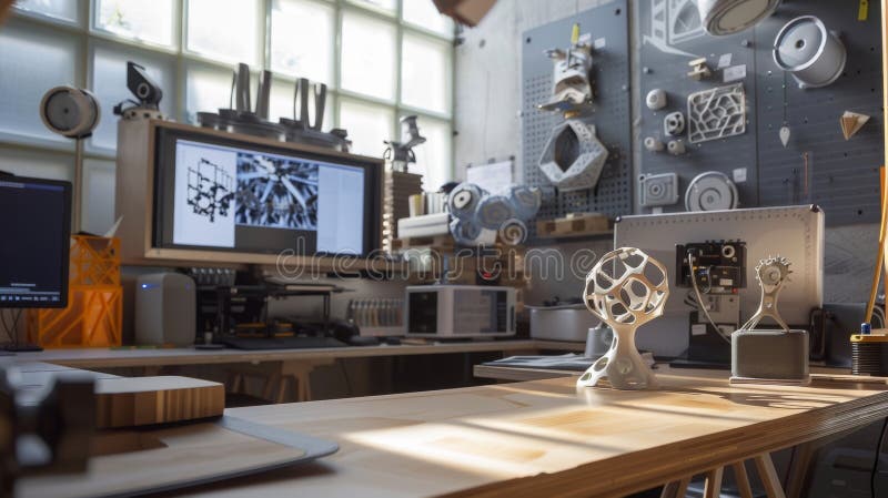 The Workshop Area Also Features a 3D Modeling Station with Different ...