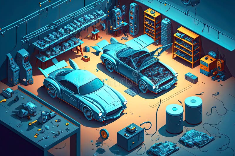 Workshop of Automotive Industry with Modern Equipment for Assembling ...