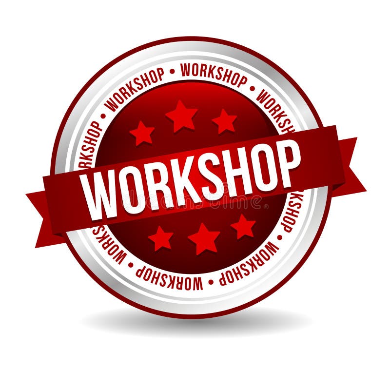 Workshop Badge Stamp. Shiny Modern Seal Isolated on White Background ...
