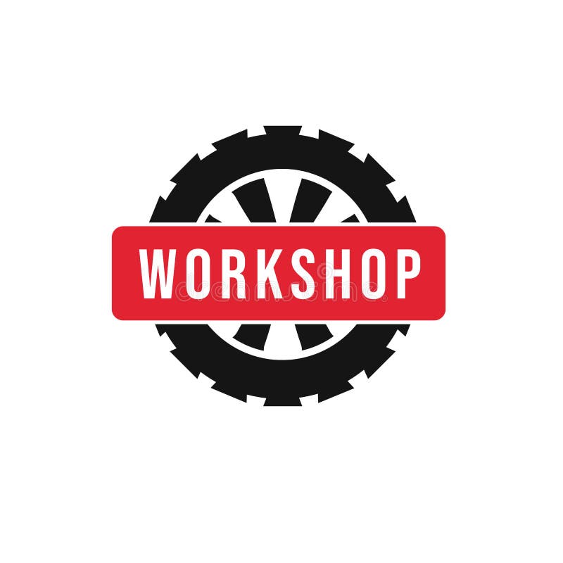 Workshop Badge with Wheels. Vector Illustration Stock Vector ...