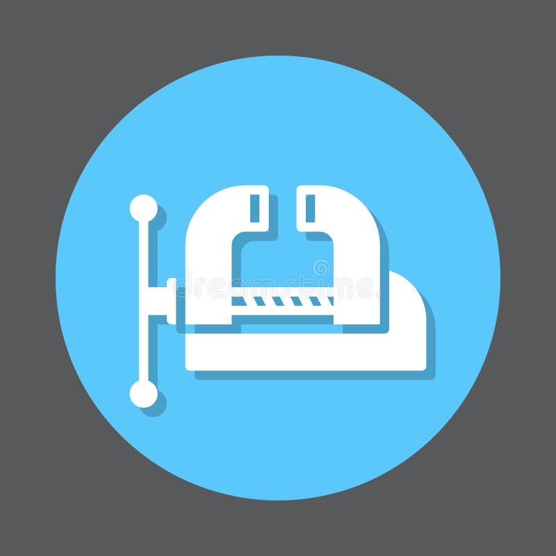 Workshop Bench Vise, Clamp Flat Icon Stock Vector - Illustration of ...