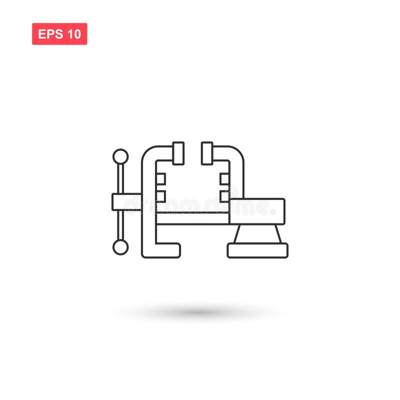 Workshop Bench Vise Clamp Vector Isolated 8 Stock Vector - Illustration ...