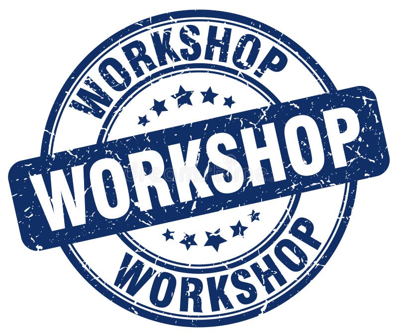 WORKSHOP Blue Overlapping Squares Banner Stock Illustration ...