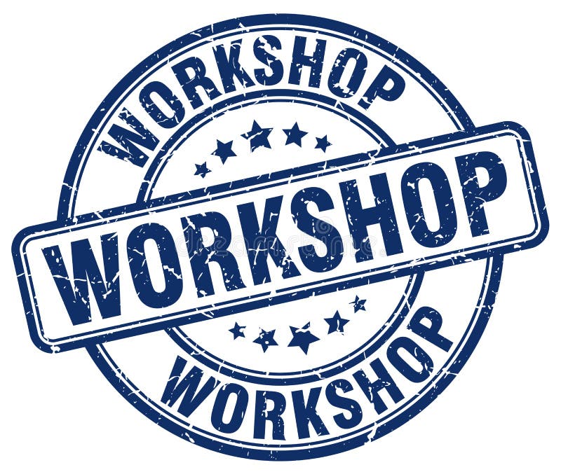 WORKSHOP Blue Overlapping Squares Banner Stock Illustration ...