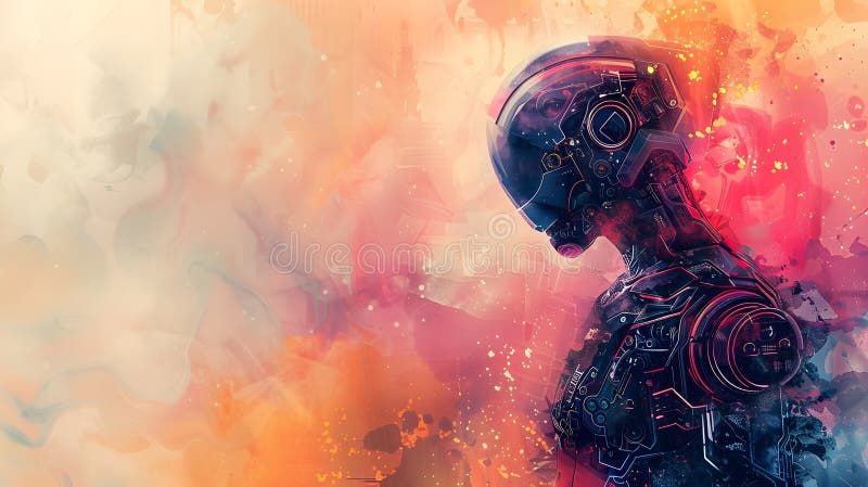 Workshop and Business, Illustrate a High-tech Robot Stock Illustration ...