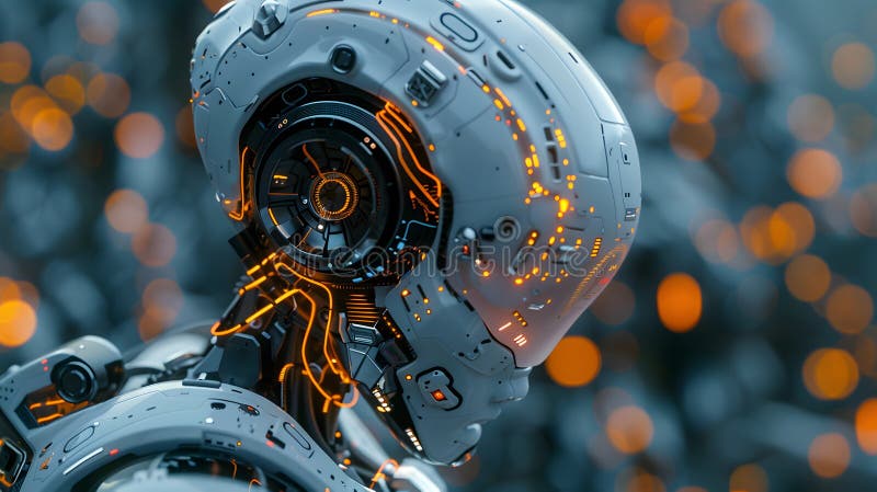 Workshop and Business, Illustrate a High-tech Robot Stock Illustration ...