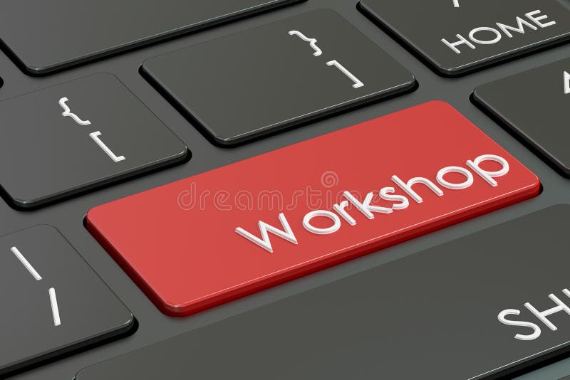 Workshop Button Red Hot Key Keyboard 3d Rendering Stock Illustrations ...
