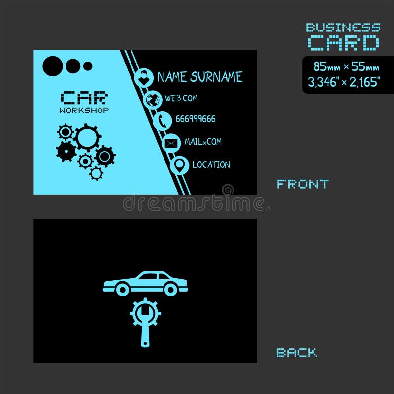 Workshop car business card stock vector. Illustration of maintenance ...