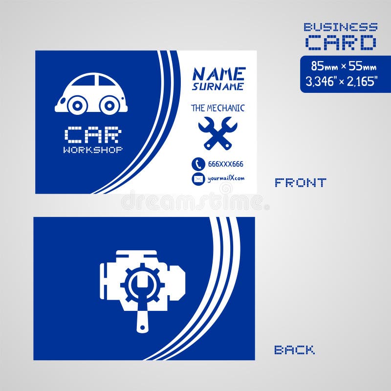 Workshop car business card stock vector. Illustration of abstract ...