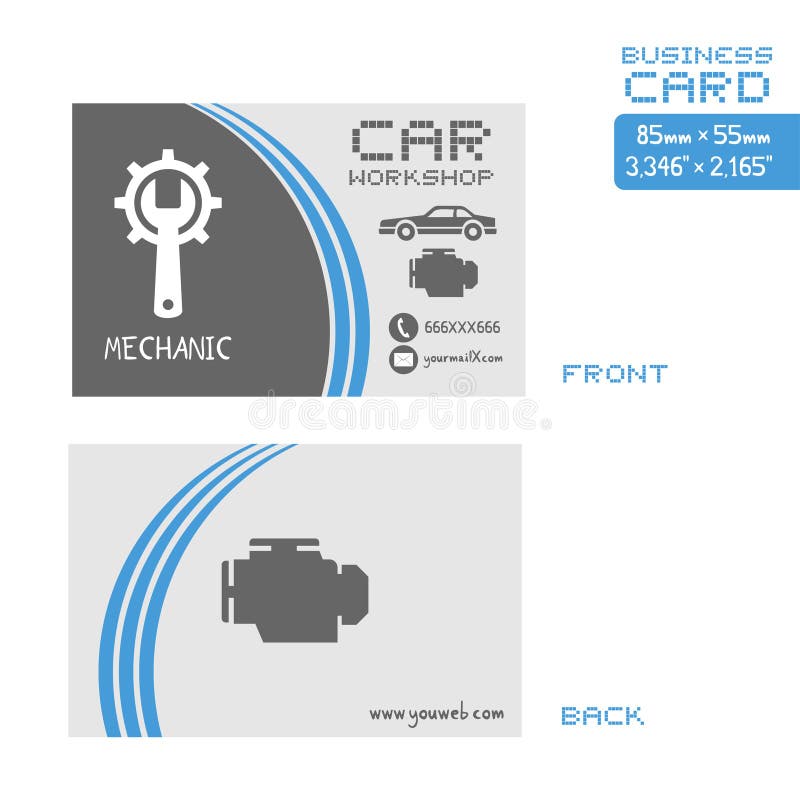 Workshop car business card stock vector. Illustration of contact ...