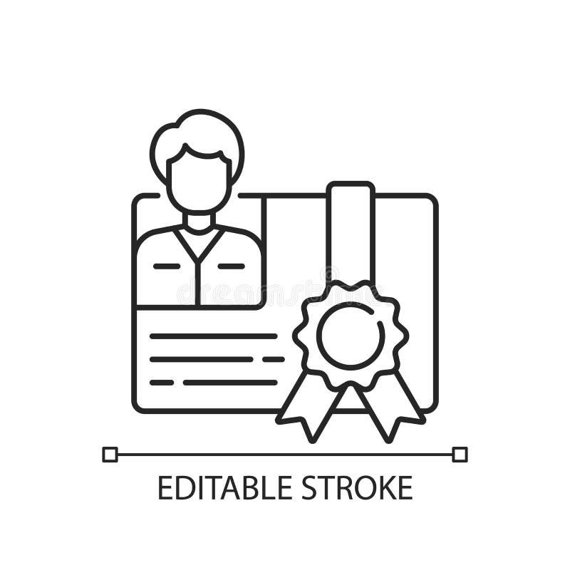 Certificate linear icon stock vector. Illustration of editable - 175559245