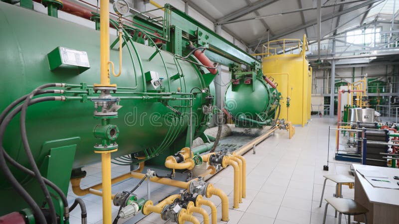 A Workshop with a Complex Chemical Process. Tanks and Pipelines Stock ...