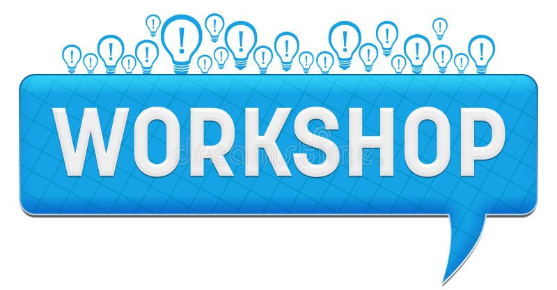 Workshop Blue Comment Bulbs Symbols Top Stock Illustration ...