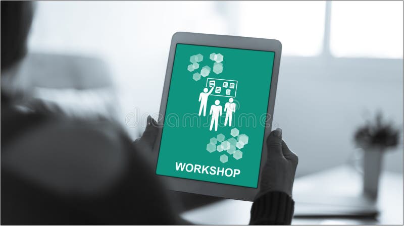 Workshop Concept on a Tablet Stock Photo - Image of tablet ...
