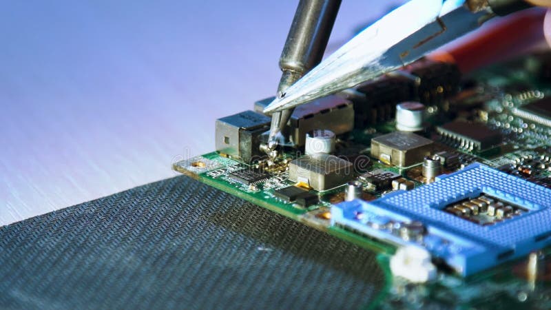 Technology Electronic Education Solder Motherboard Stock Video - Video ...