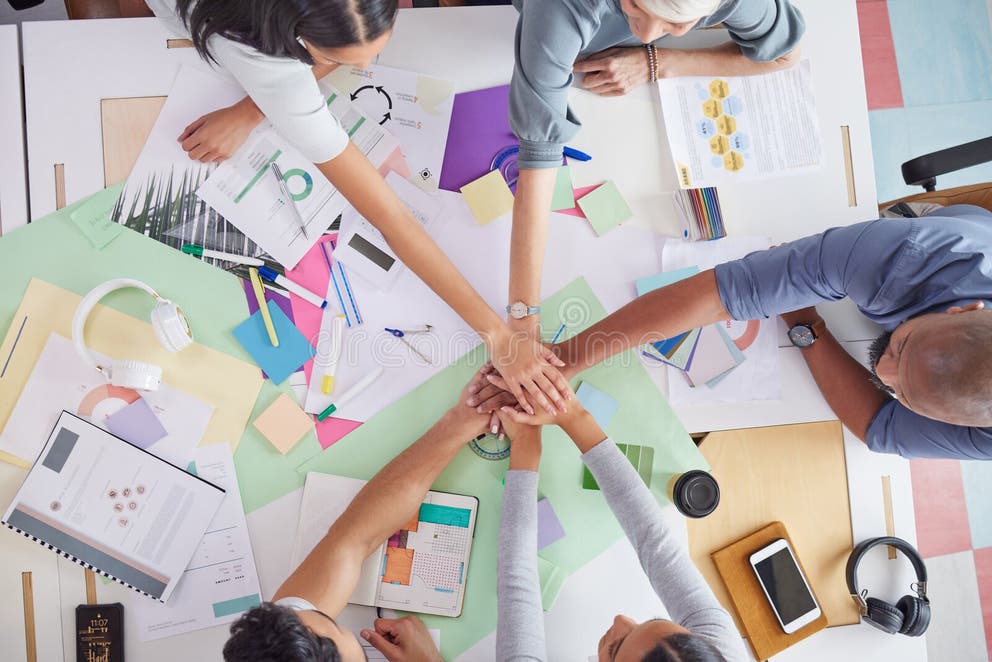 Workshop, Creative and Business People with Hands Together ...