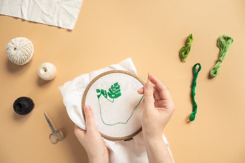 Workshop of Embroidery Top View Stock Photo - Image of process, healthy ...