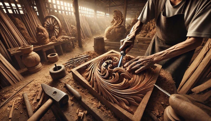 Wood carving stock image. Image of person, mythology - 371121515