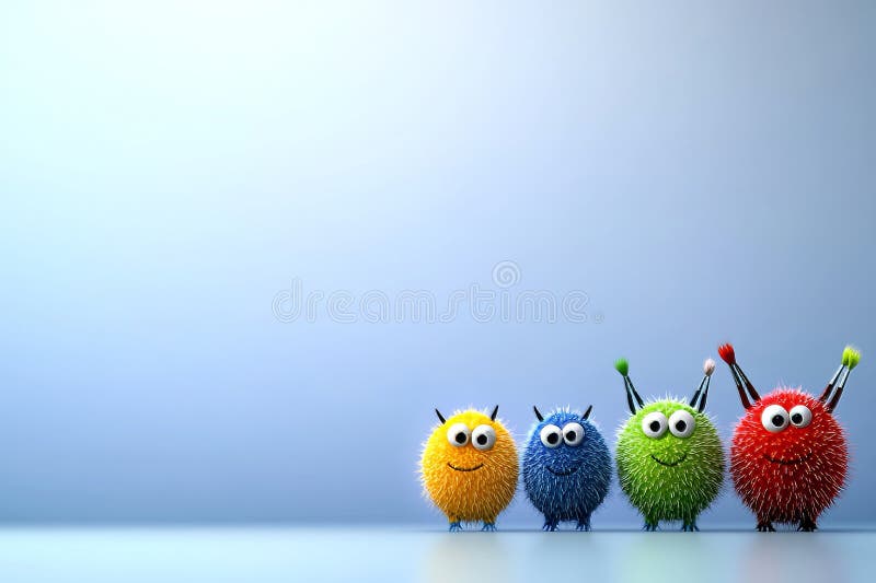 In a Workshop, a Group of Lively Alien Kids with a Flair for Color are ...