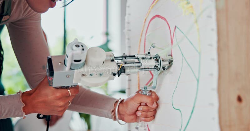 Workshop, Hands and Weave Pattern with Wool on Paper, Art Class and ...