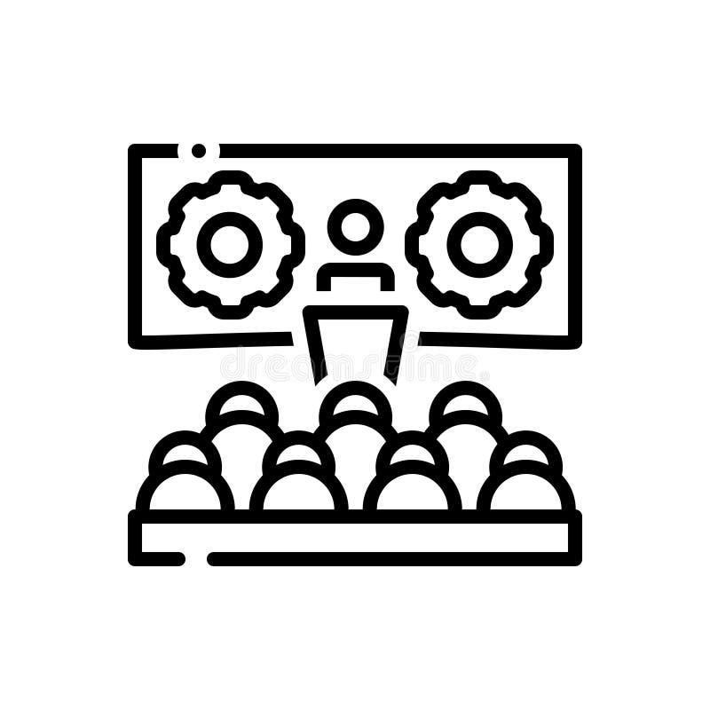 Black Line Icon for Workshop, Seminar and Ideas Stock Vector ...